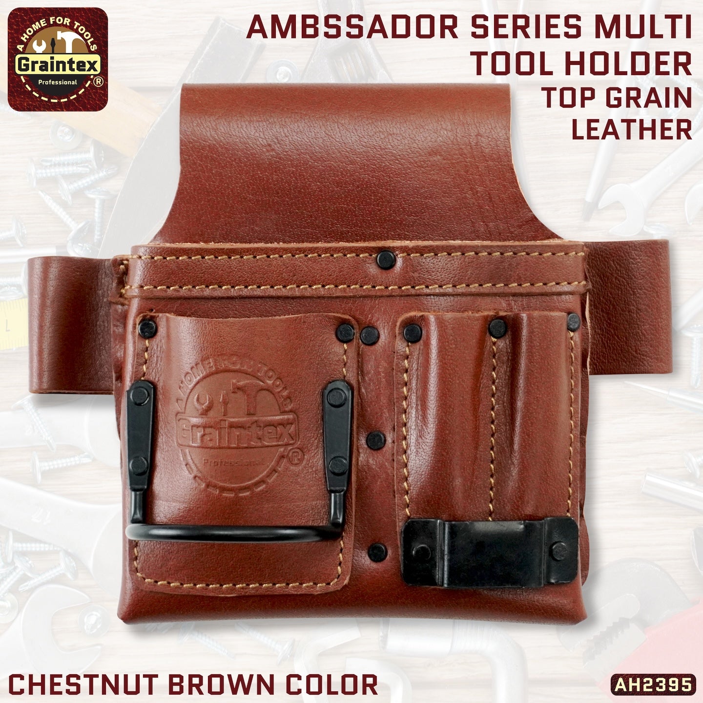 AH2395 :: AMBASSADOR SERIES MULTI TOOL HOLDER CHESTNUT BROWN COLOR TOP ...