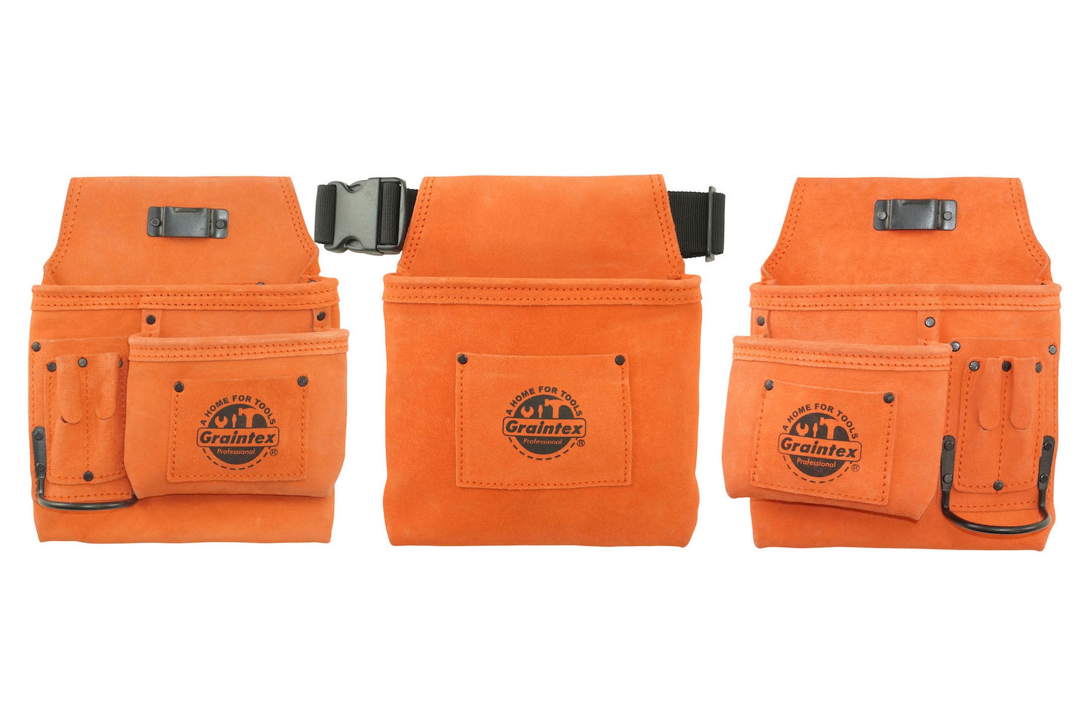 DS2751 :: 4 Piece 14 Pocket Tool Belt Combo Orange Color Suede Leather ...