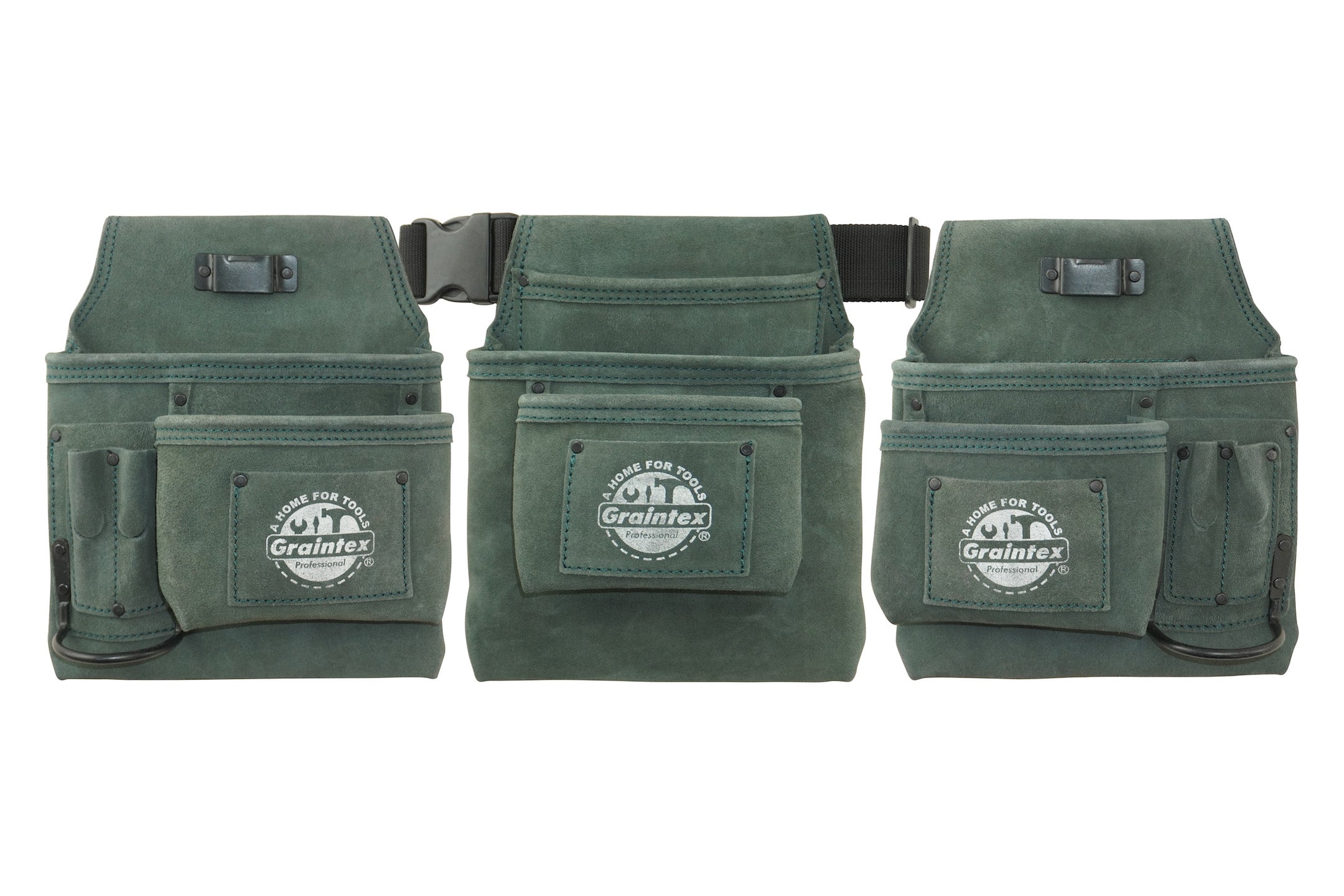 DS2761 :: 4 Piece 16 Pocket Tool Belt Combo Hunter Green Color Suede L ...